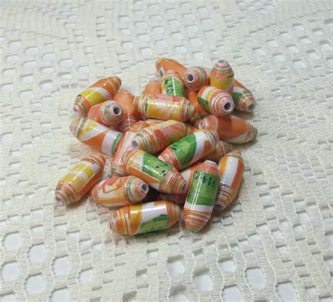 Paper Beads Loose Handmade Jewelry Making Supplies Craft Supplies