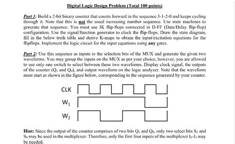 Solved Digital Logic Design Problem Total 100 Points Part Chegg Com