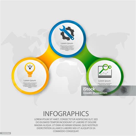 현대 벡터 일러스트 레이 션 3d 서식 파일 3 요소와 원 인포 그래픽입니다 비즈니스 프레 젠 테이 션 웹 디자인 3 단계 옵션 부품 또는 프로세스 다이어그램을 위한