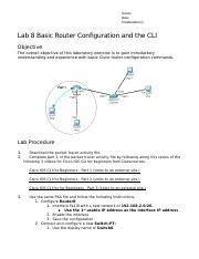Introduction To Basic Cisco Router Configuration Commands Course Hero