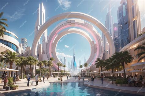 Premium Ai Image Futuristic Advanced Modern Neom City Background In