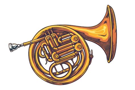 Melodic Brass French Horn Instrument Premium Ai Generated Image