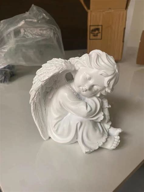 Handmade Resin Plaster Angel Girl Sculpture Statue Living Room Etsy
