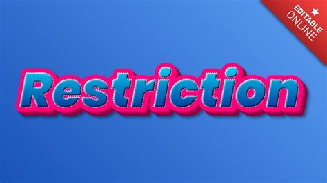 Restriction Pink Blue 3d Text Effect Generator