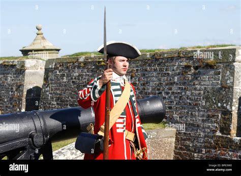 English Redcoats Soldiers At British Army Fort George A Historical