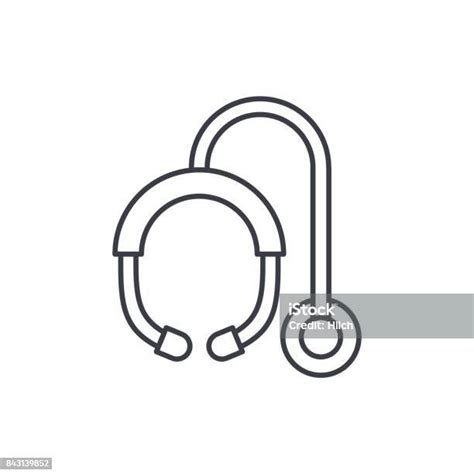 Het Pictogram Van De Dunne Lijn Van Het Phonendoscope Lineaire Vector