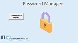 Password Manager Excel Sankethamsoft