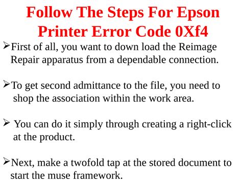 Easy Way To Fix Epson Printer Error Code 0Xf4
