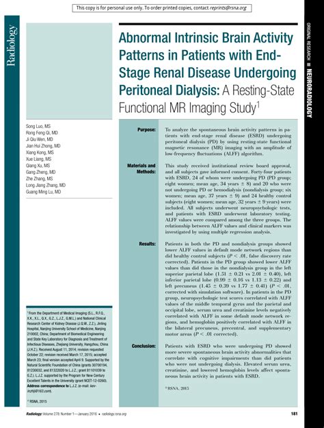 Pdf Abnormal Intrinsic Brain Activity Patterns In Patients With End