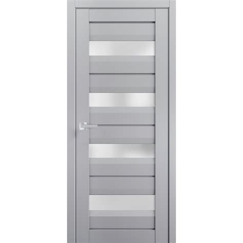 Interior Solid French Pre Hung Door Frosted Glass Veregio 7455 Matte