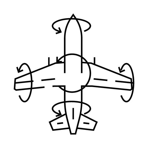 Flight Control System Aeronautical Engineer Line Icon Illustration