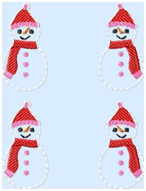 Snowman Feltie Machine Embroidery Design Files Mommys Etsy