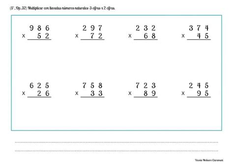 📚 Multiplicar Por 2 Cifras 📚 5º Educación Primaria