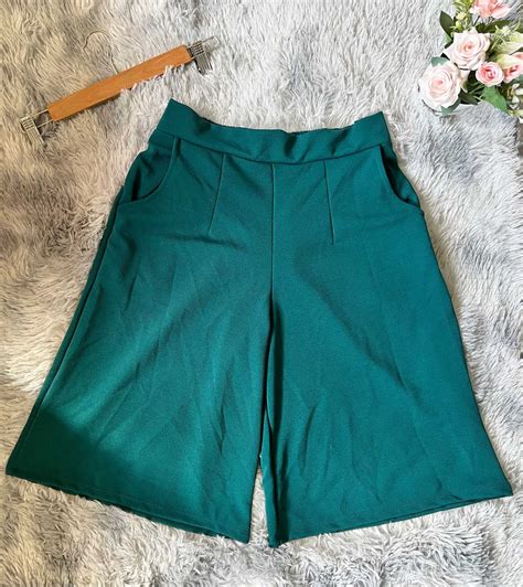 กางเกง4ส่วนขากระบอกใหญ่ ผ้ายืดวุลเวฟ เอว32 54นิ้ว สาว130โลมีไซส์ใส่ได้ Ap Shop กางเกงสาวไซร์