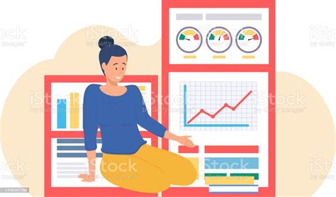 사업가는 그래프와 차트로 보고서 근처에서 프리젠 테이션을합니다 발표자가 통계를 설명합니다 개념에 대한 스톡 벡터 아트 및 기타 이미지 Istock