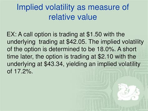 Ppt Volatility Surface 1 Implied Volatility 2 Volatility Smile 3 Term