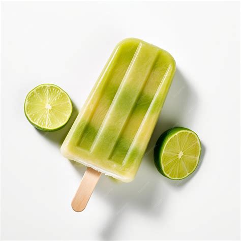 Premium Ai Image Frozen Lime Popsicle Isolated On White Background