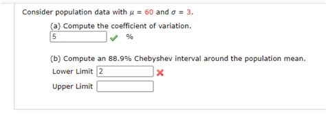Solved Consider Population Data With U 60 And A 3 A