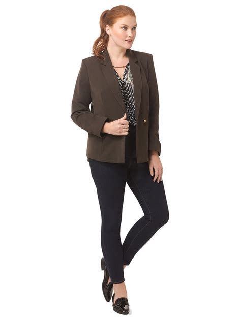 Brown Tailored Blazer By Elvi Available In Sizes