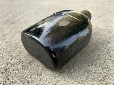Original Wwii Ww2 Us Army Usmc Black Enamel Porcelain Canteen 2025356647