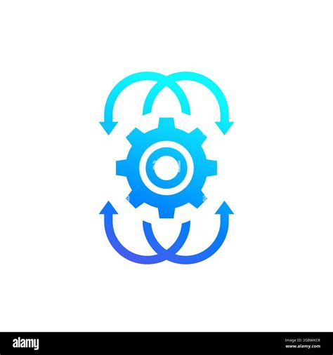 Integration Icon A Gear With Arrows Vector Stock Vector Image And Art