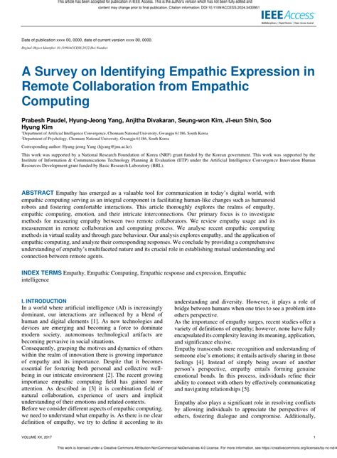 Pdf A Survey On Identifying Empathic Expression In Remote
