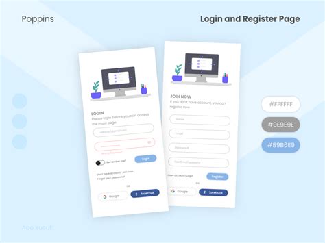 Ui Ux Design Login And Register Page By Ade Yusuf On Dribbble