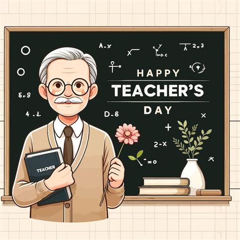 Feliz día del maestro Vector Premium