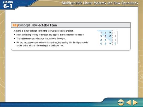 Lesson 6 1 Multivariable Linear Systems And Row