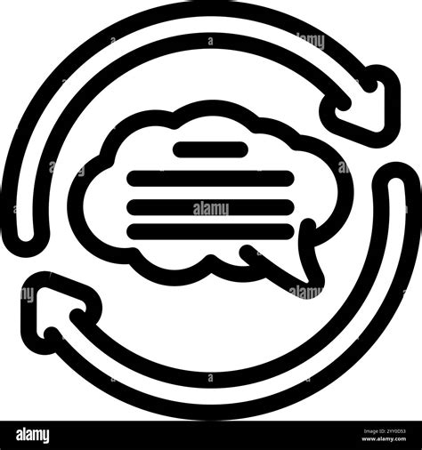 conversation arrows natural language processing nlp line icon vector