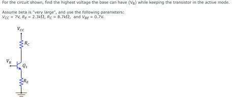 Solved For The Circuit Shown Find The Highest Voltage T