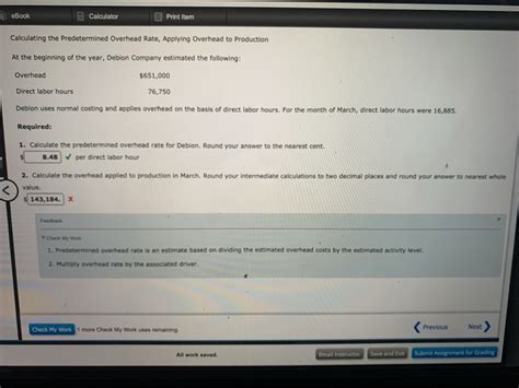 Solved EBook Calculator Print Item Overhead Calculating The Chegg Com