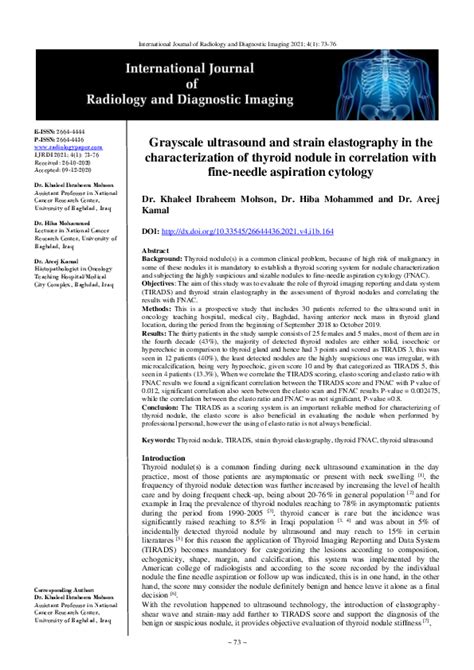 Pdf Grayscale Ultrasound And Strain Elastography In The