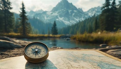 Closeup Of A Compass On A Map For Adventure Planning Premium Ai Generated Image