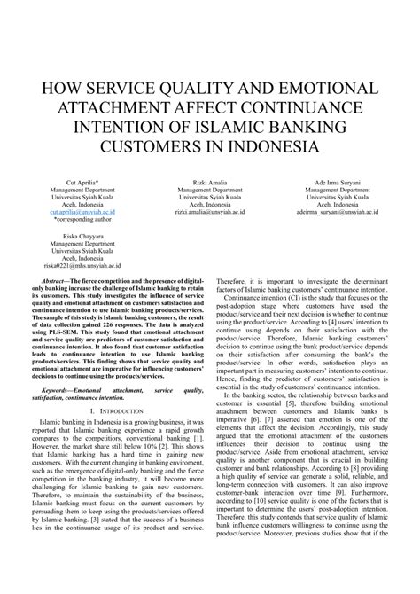 Pdf How Service Quality And Emotional Attachment Affect Continuance