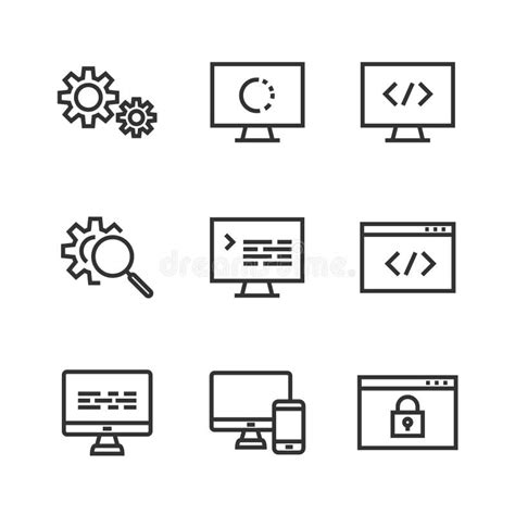 Dev Thin Line Icon Stock Illustration Illustration Of Icon 104201525