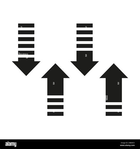 Arrow Symbols Collection Black Solid And Striped Designs Upward And Downward Directions