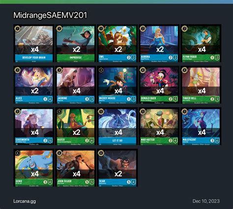 Midrangesaemv201 Lorcana Deck Disney Lorcana