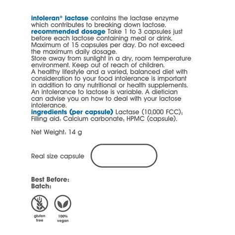 Intoleran Lactase 10000 For Lactose Intolerance Lactase Enzyme