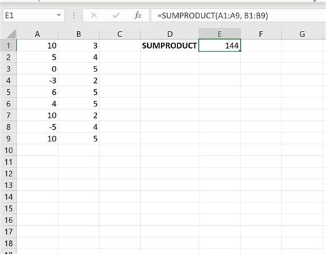 excel sumproduct u yalnızca sıfırdan büyük değerlerle kullanma