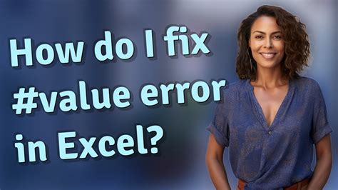 How Do I Fix Value Error In Excel Youtube