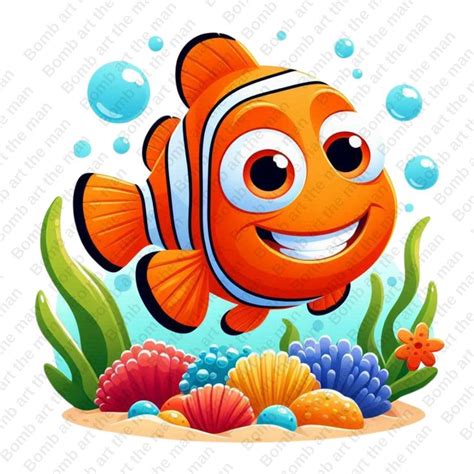 Finding Nemo Clipart Finding Nemo Png Cute Nemo Design Instant Download Etsy Canada Cool