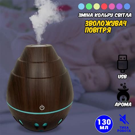 Увлажнитель воздуха аромадифузор с подсветкой Humidifier Rgb 7 цветов