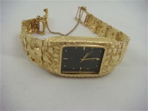 K SOLID GOLD SEIKO NUGGET WATCH BLACK DIAL G