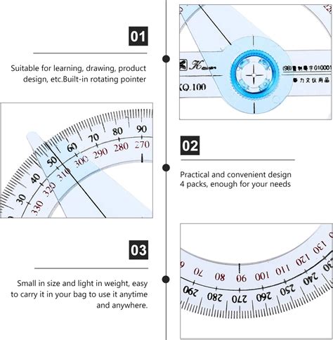 Buy Stobok Circle Drawing Tool 4pcs Protractor 360 Degree With Swing Arm Protractor Ruler