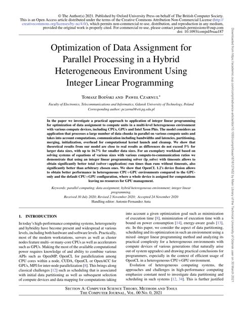 Pdf Optimization Of Data Assignment For Parallel Processing In A