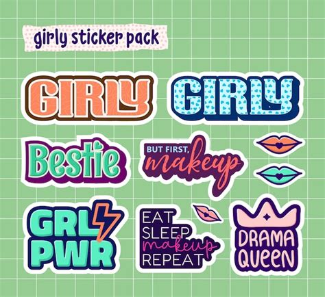 Premium Vector Girly Sticker Pack