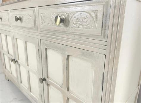 Eggshell Grey Sideboard With Two Shelves Three Drawers And Three Doors Etsy