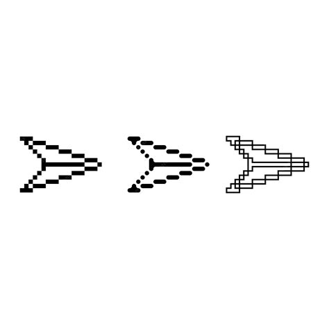 Premium Vector Pixel Art Outline Set Icon Of Sending Paper Variation