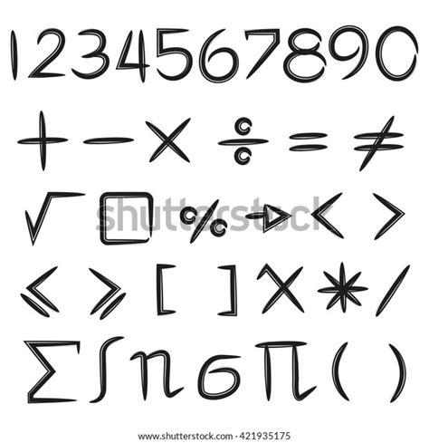 Maths Sign Vector Set Number 스톡 벡터로열티 프리 421935175 Shutterstock